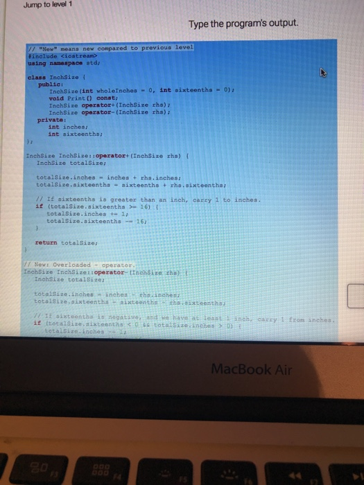 Solved Jump to level 1 Type the program's output. // "New | Chegg.com