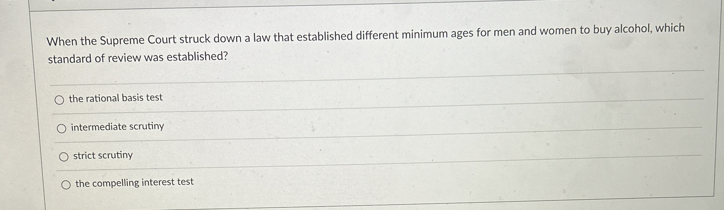 Solved When the Supreme Court struck down a law that | Chegg.com
