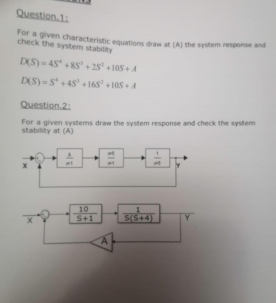 Solved Question.1: if A=4 ﻿on matlaB sumulink and codingFor | Chegg.com