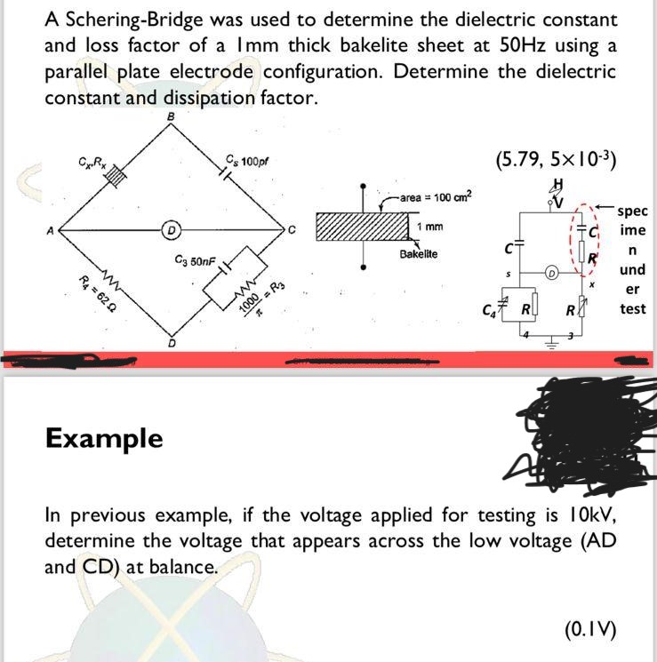 Solved A Schering-Bridge was used to determine the | Chegg.com