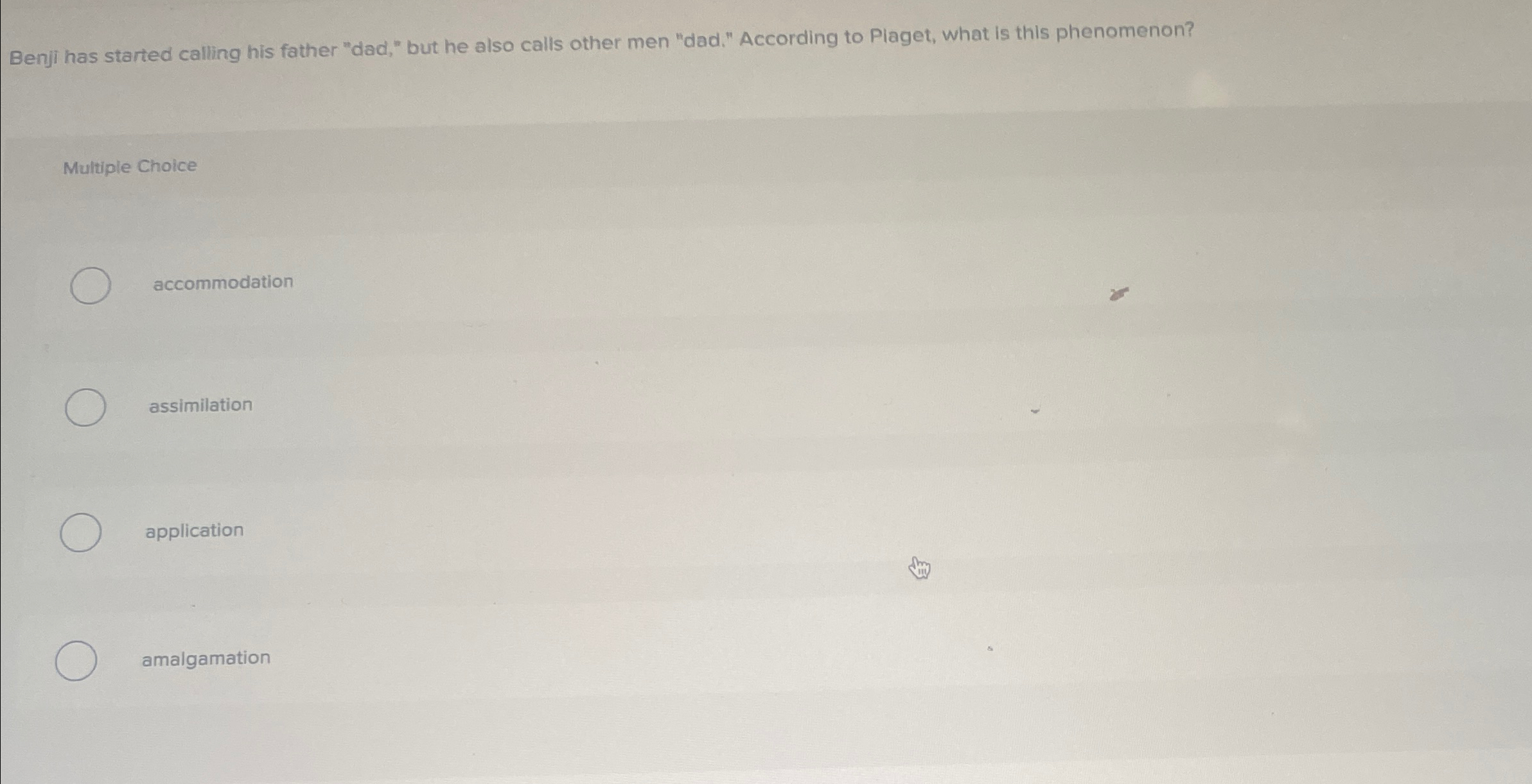 Solved Benji has started calling his father "dad," but he | Chegg.com