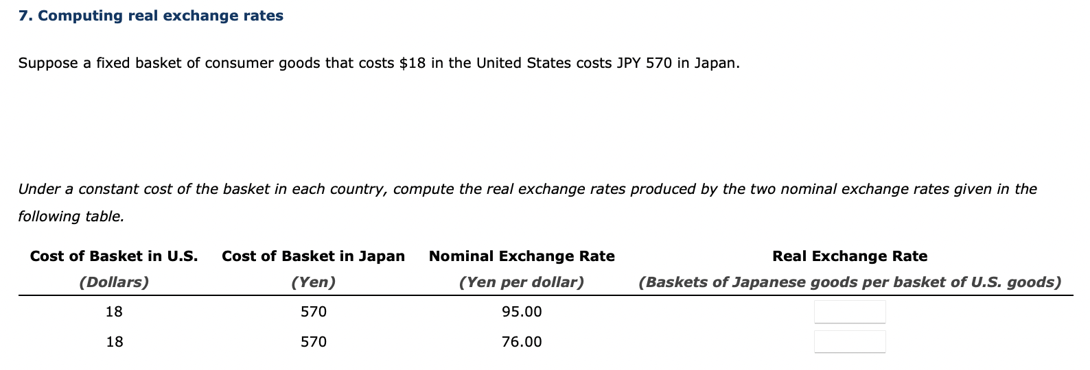 Solved Computing real exchange ratesSuppose a fixed basket | Chegg.com