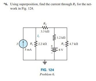 Solved *6. ﻿Using superposition, find the current through R1 | Chegg.com