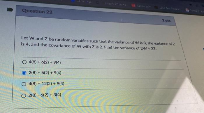 Solved Let W and Z be random variables such that the | Chegg.com