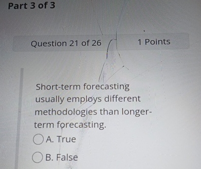 Solved Part 3 ﻿of 3Question 21 ﻿of 261 ﻿PointsShort-term | Chegg.com