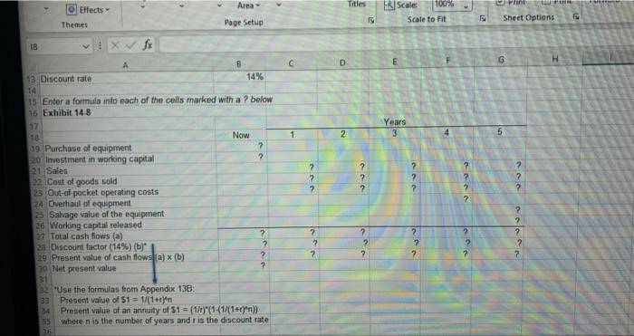 Solved Enter a formula into each of the cells marked with a? | Chegg.com