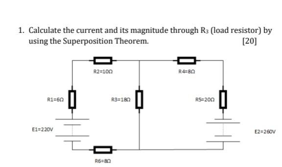 Solved 1. Calculate the current and its magnitude through R3 | Chegg.com