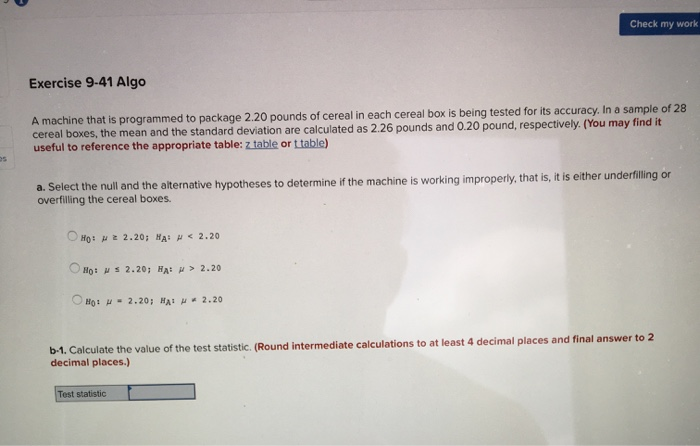 Solved Check my word Exercise 9-41 Algo A machine that is | Chegg.com