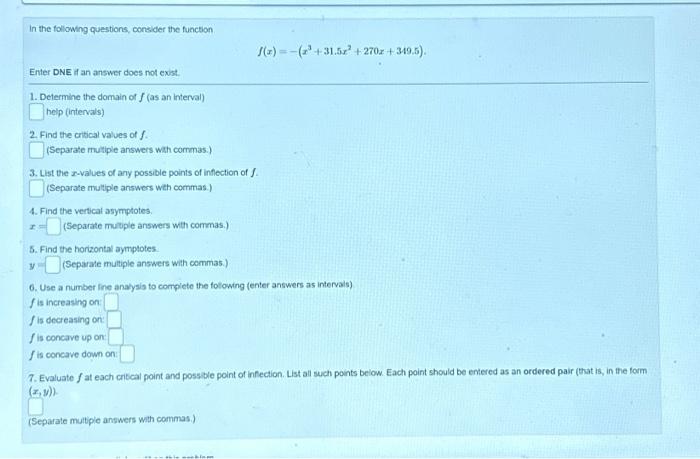 Solved In the following questions, consider the function | Chegg.com