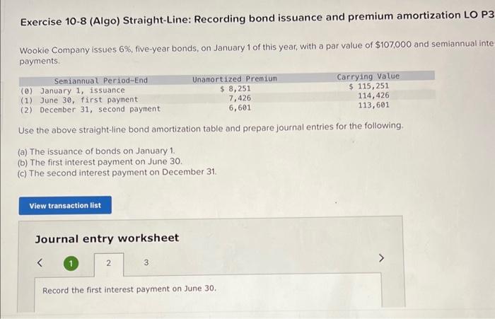 Solved Exercise 10-8 (Algo) Straight-Line: Recording bond | Chegg.com