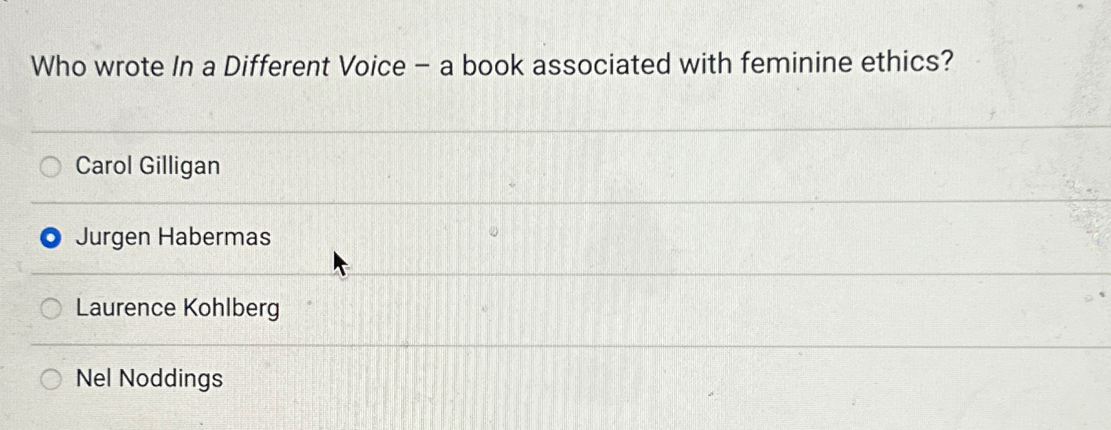 Solved Who wrote In a Different Voice - ﻿a book associated | Chegg.com