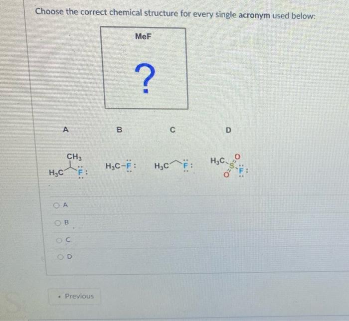 Solved Choose the correct chemical structure for every | Chegg.com