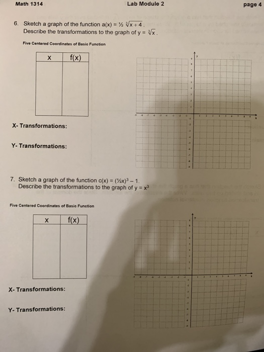 Solved Math 1314 Lab Modulo 2 page 4 6. Sketch a graph of | Chegg.com