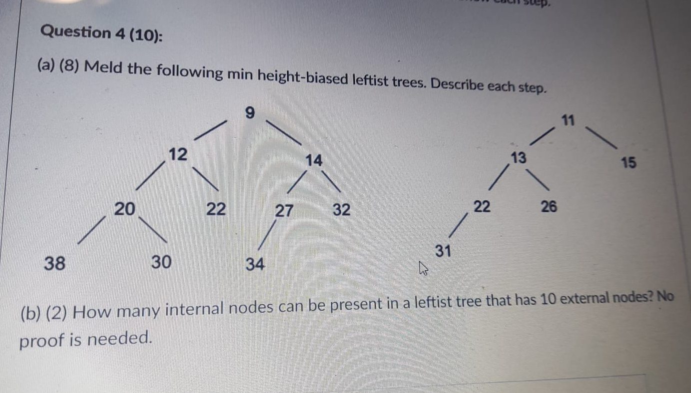 Question 4 (10):(a) (8) ﻿Meld the following min | Chegg.com