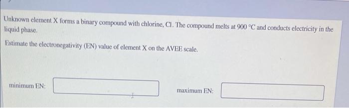 Solved Unknown element X forms a binary compound with | Chegg.com