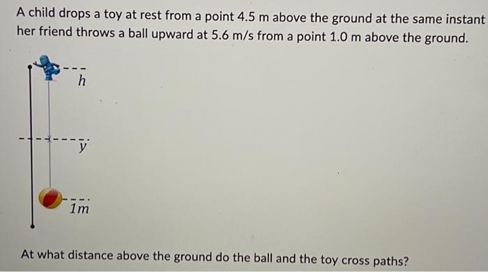 Solved A child drops a toy at rest from a point 4.5 m above | Chegg.com