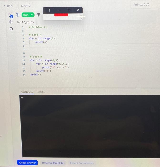 Solved 1. Convert the for loops defined in lab12_p1.py to | Chegg.com