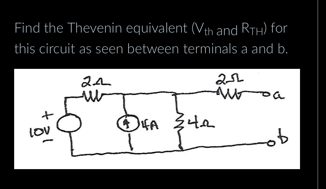 Solved Find the Thevenin equivalent ( Vth ﻿and RTH ) ﻿for | Chegg.com