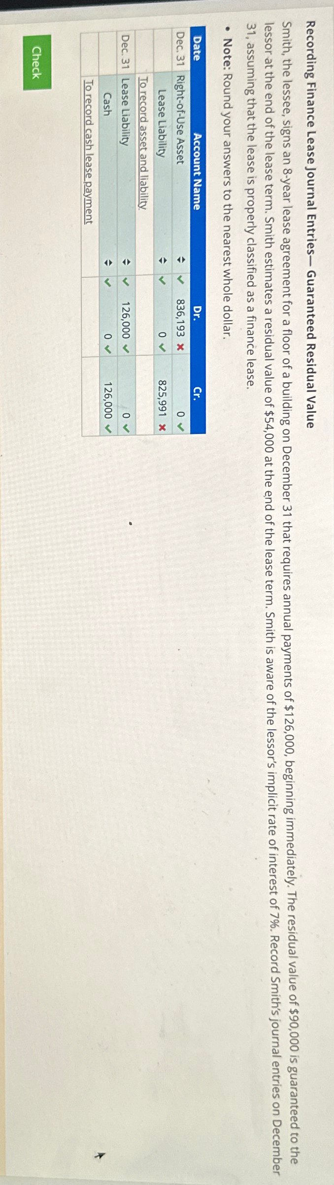 Solved Recording Finance Lease Journal Entries- ﻿Guaranteed | Chegg.com