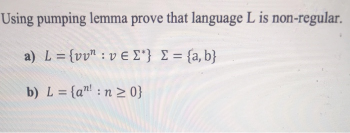 Solved Using pumping lemma prove that language L is | Chegg.com