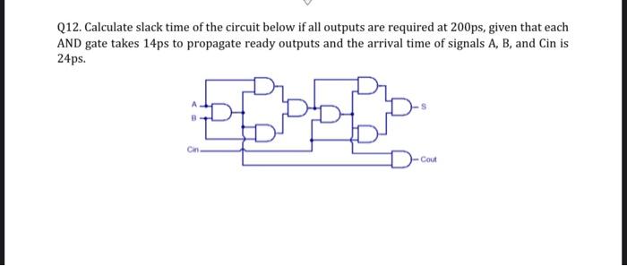 Solved Q12. Calculate slack time of the circuit below if all | Chegg.com