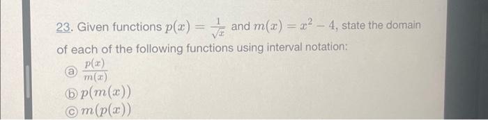 Solved 23. for the following exercisies use set of functions | Chegg.com