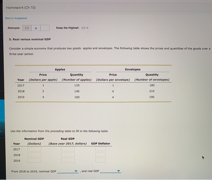 Solved Homework (Ch 10) Back to Assignment Attempts: 23 Keep | Chegg.com