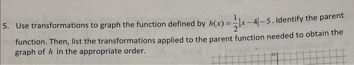 Solved 5. Use transformations to graph the function defined | Chegg.com