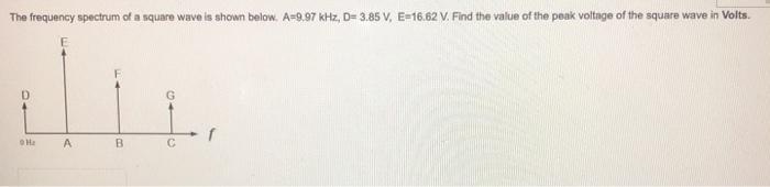 Solved The frequency spectrum of a square wave is shown | Chegg.com