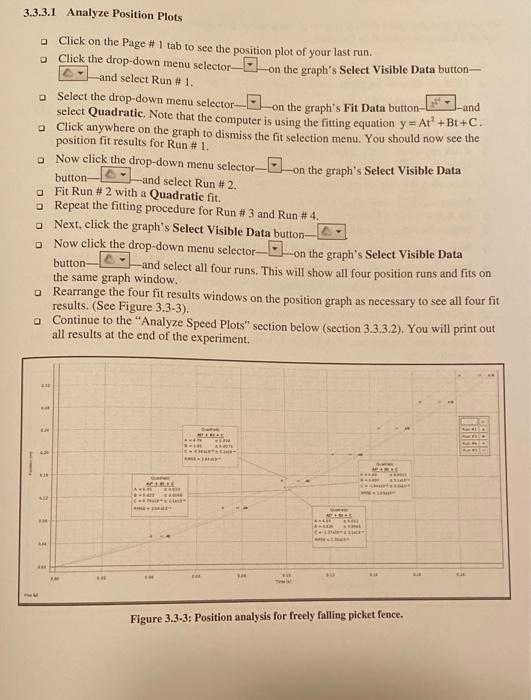Solved 1. Suppose that a quadratic fit to a position plot | Chegg.com