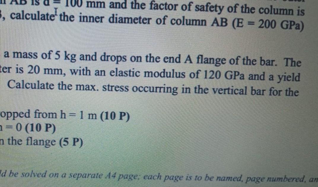 Solved Q 4: The disk has a mass of 5 kg and drops on the end | Chegg.com