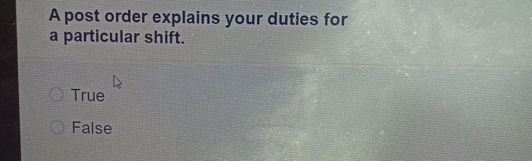 Solved A post order explains your duties for a particular | Chegg.com