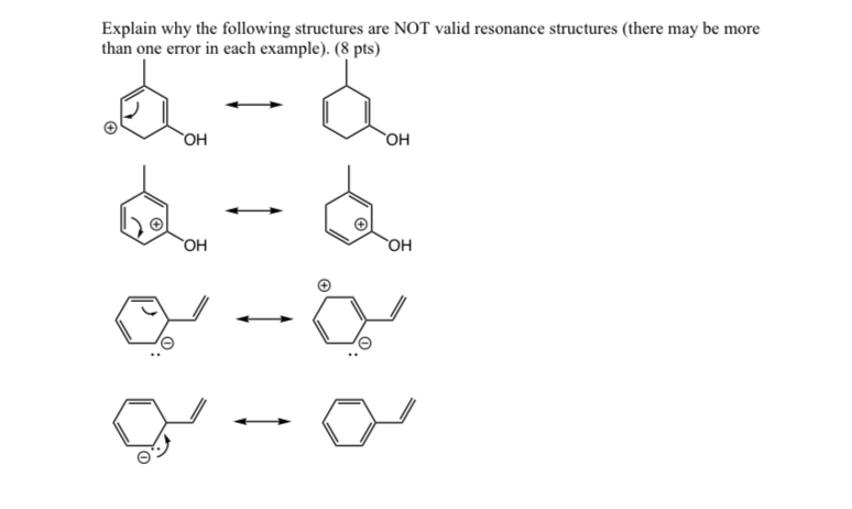 Solved Explain why the following structures are NOT valid | Chegg.com