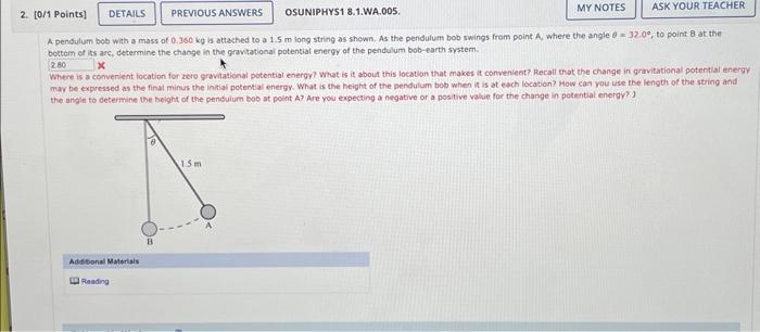 Solved A pengulum bot with a mass of 0.160 kg is attached to | Chegg.com