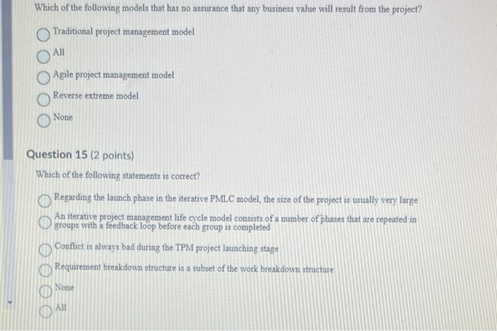 Solved Which of the following models that has no assurance | Chegg.com