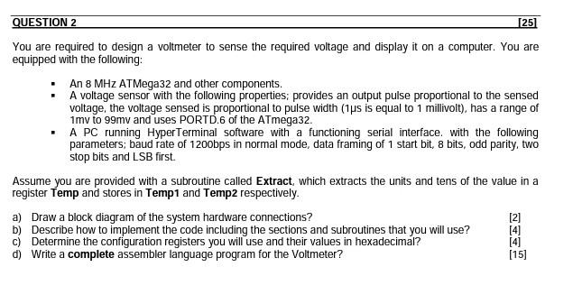 Solved QUESTION 2 [25] You are required to design a | Chegg.com