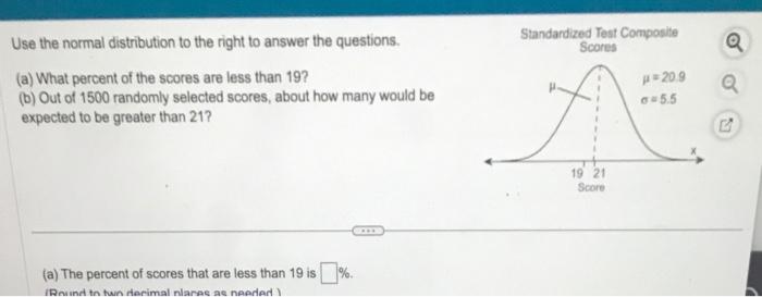 Solved Use the normal distribution to the right to answer | Chegg.com