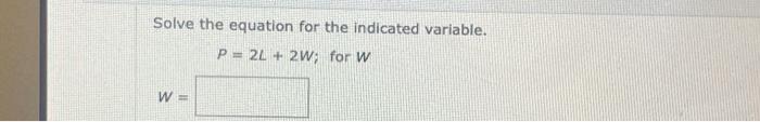 Solved solve the equation for the indicated variable p= | Chegg.com
