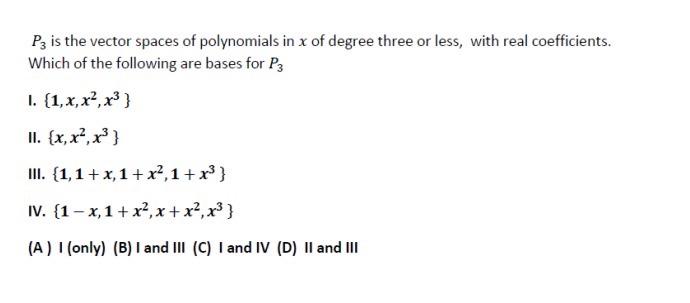 Solved P3 is the vector spaces of polynomials in x of degree | Chegg.com