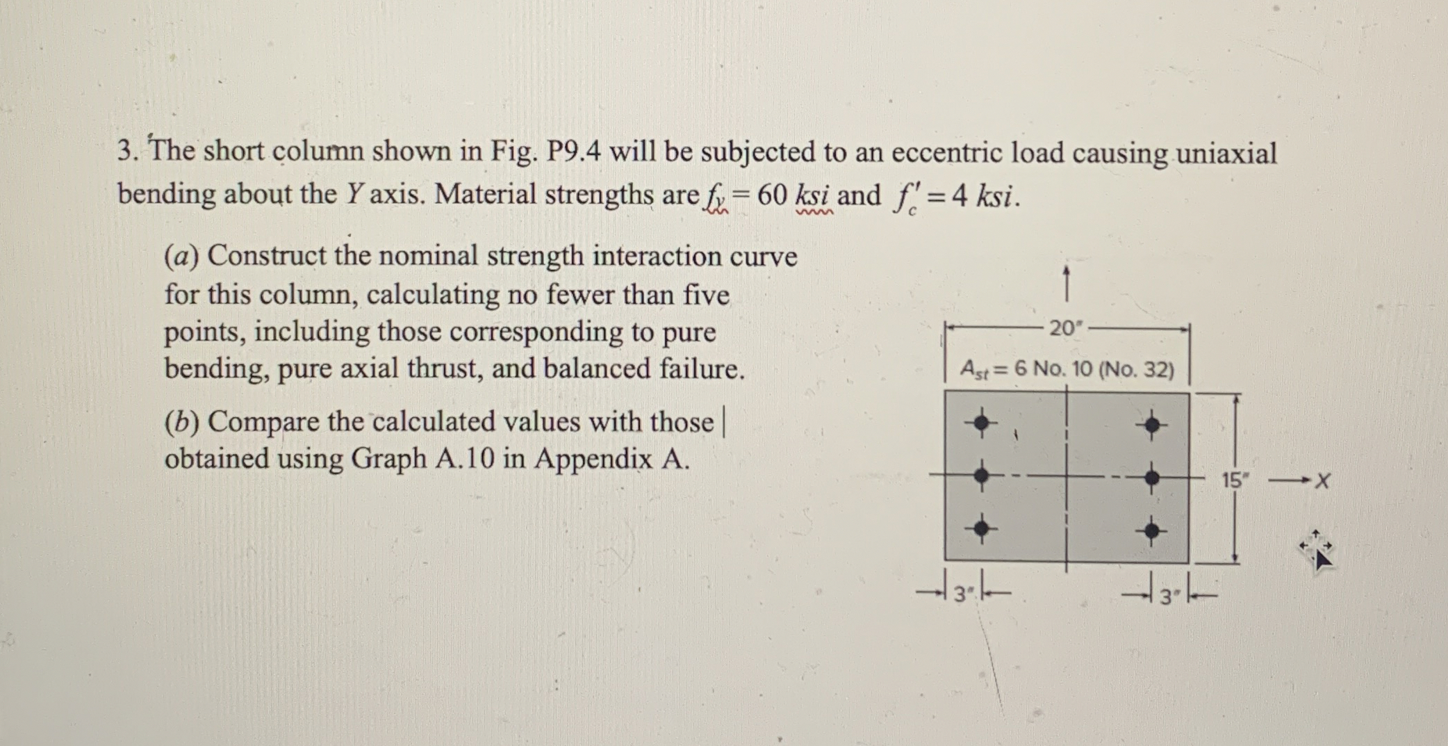 Solved The short column shown in Fig. P9.4 ﻿will be | Chegg.com