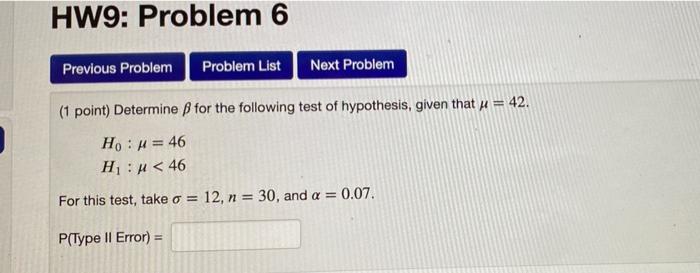 Solved HW9: Problem 6 Previous Problem Problem List Next | Chegg.com