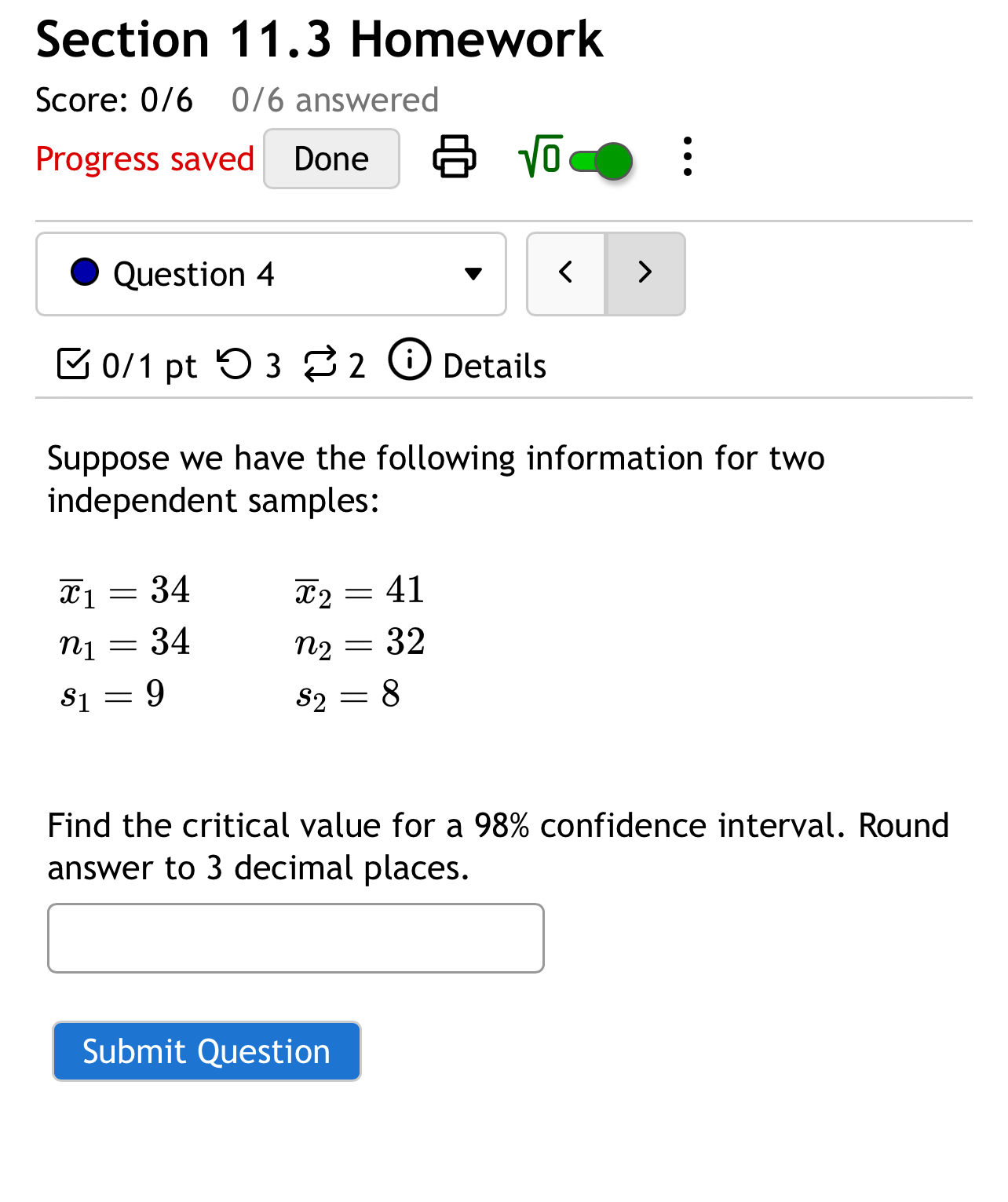 Solved Section 11.3 ﻿HomeworkScore: 0/6 0/6 | Chegg.com