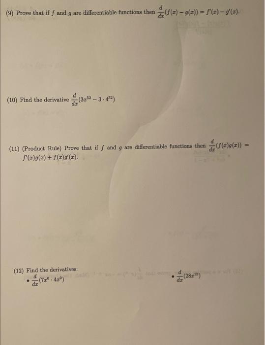 Solved (9) Prove that if f and g are differentiable | Chegg.com