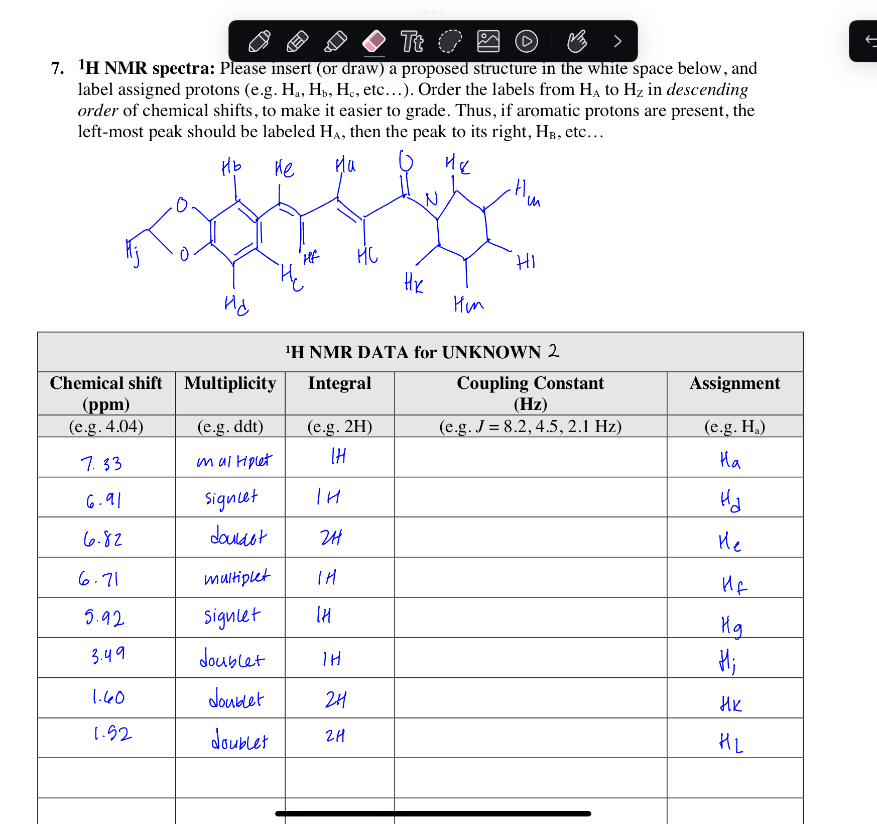 Calculate the Coupling Constants for all chemical | Chegg.com