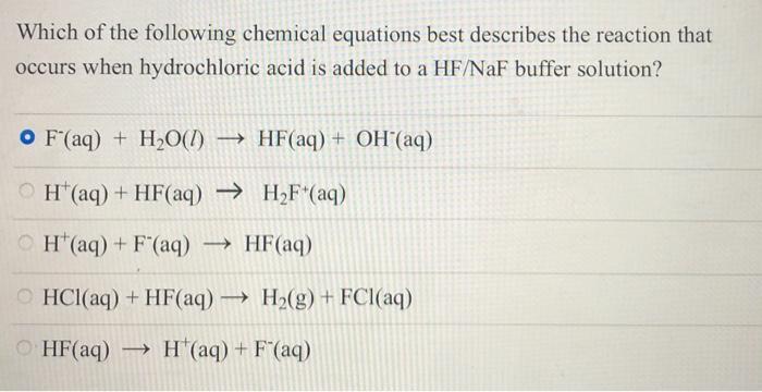 Solved Which of the following chemical equations best | Chegg.com
