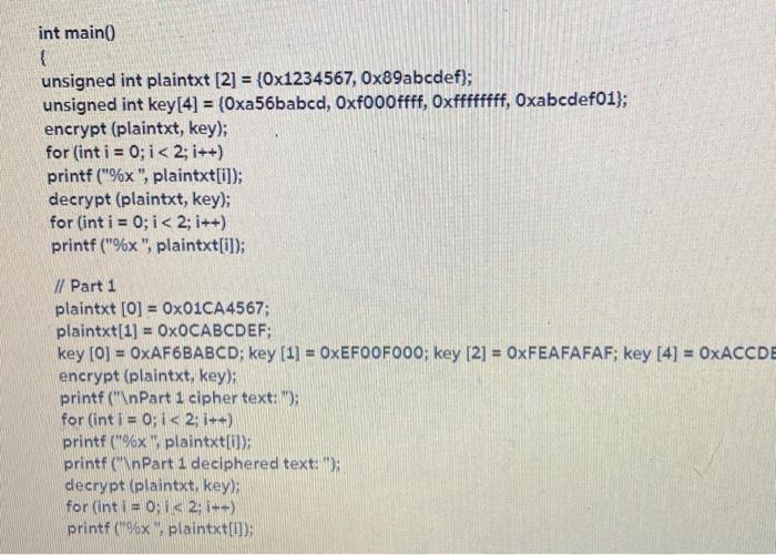 Solved i need Tiny encryption algorithm done in java. this | Chegg.com