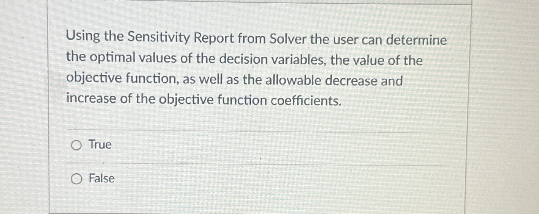 Solved Using the Sensitivity Report from Solver the user can | Chegg.com