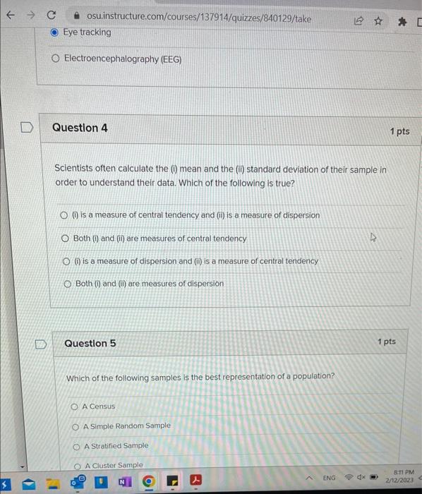 Eye tracking Electroencephalography (EEG) Question 4 | Chegg.com