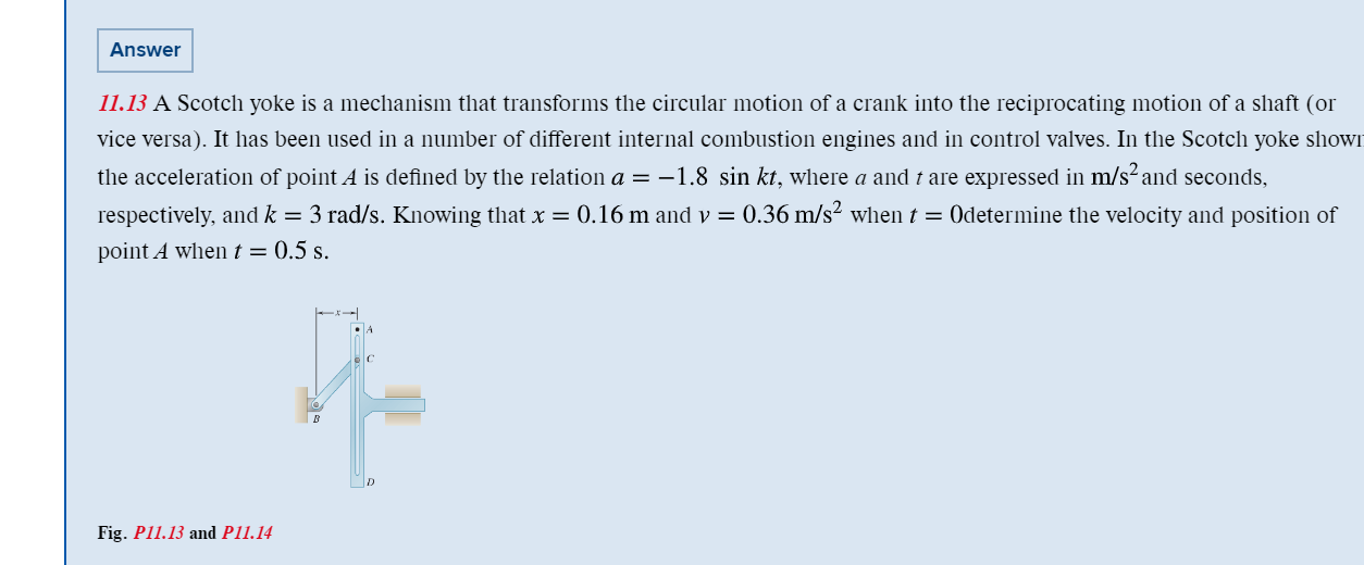 Solved Hello please help! 11.13 ﻿A Scotch yoke is a | Chegg.com