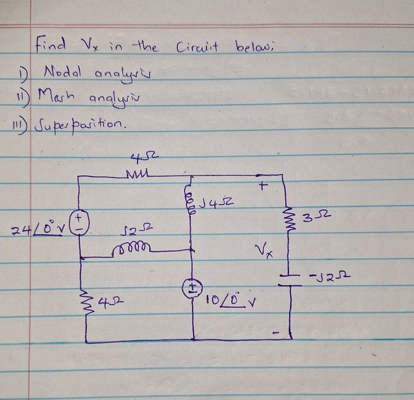 Solved Find Vx ﻿in the Circuit below using ;Nodal | Chegg.com